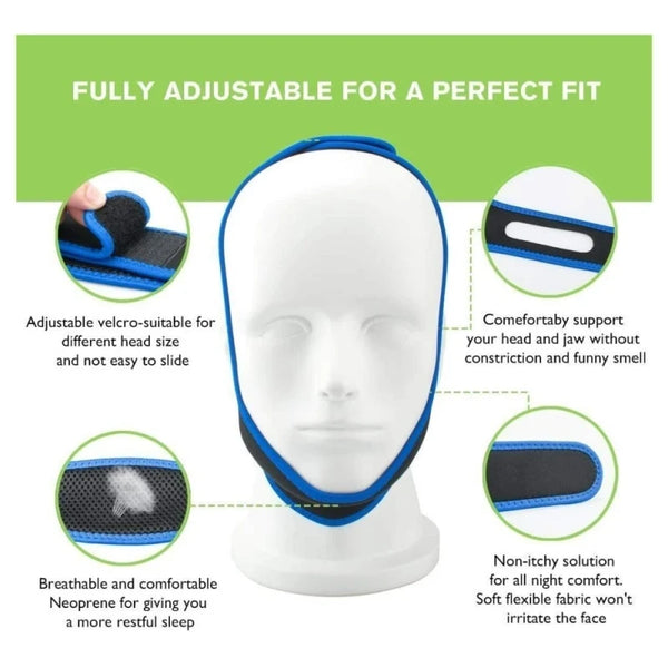 BLUE JAY ANTI SNORING CHIN STRAP SLEEP BELT – RIO Medical Supplies